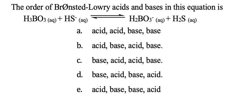 Solved Consider the following acid-base equilibrium: HCO3 + | Chegg.com