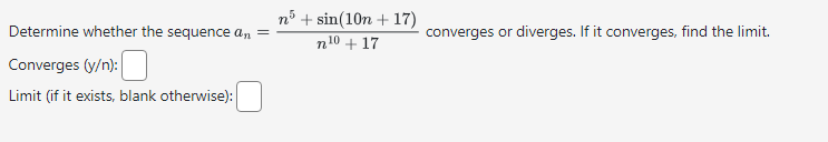 Solved Determine the limit of the sequence or show that the | Chegg.com