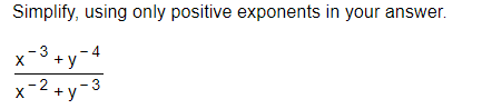 Solved Simplify, using only positive exponents in your | Chegg.com