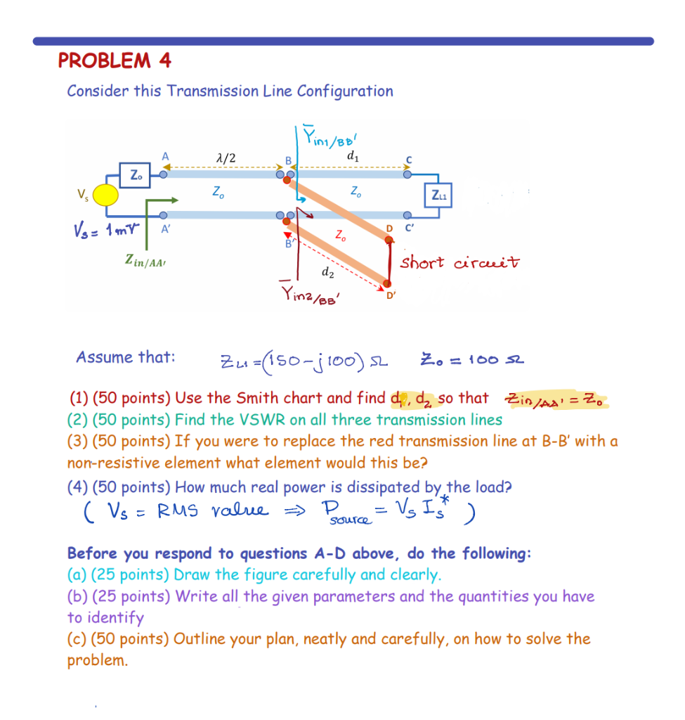 Solved PROBLEM 4 Consider this Transmission Line | Chegg.com