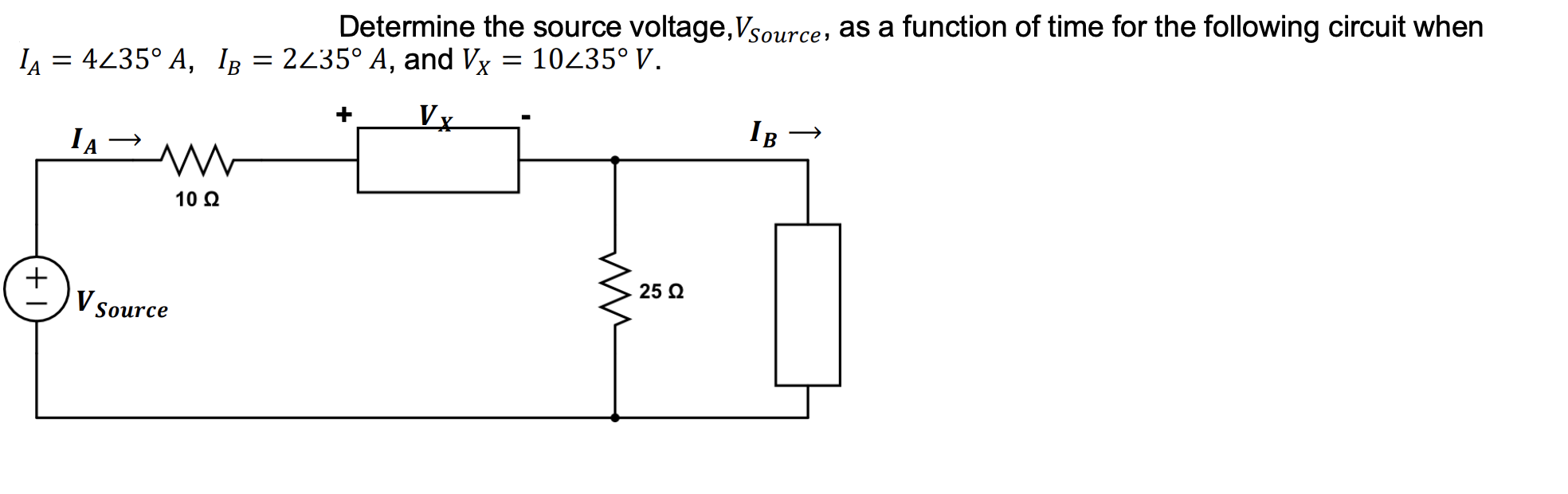 Solved Determine the source voltage, Vsource, as a function | Chegg.com