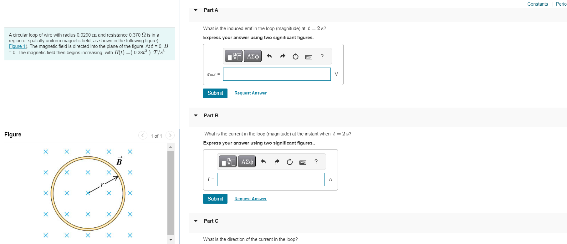 Solved A circular loop of wire with radius 0.0290 m and | Chegg.com