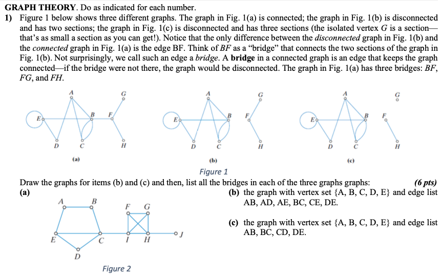 Solved GRAPH THEORY. Do as indicated for each number. 1) | Chegg.com