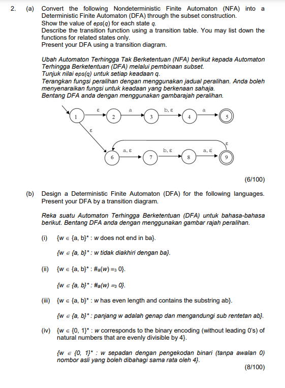 Solved (a) Convert the following Nondeterministic Finite | Chegg.com Solved (a) Convert the following Nondeterministic Finite | Chegg.com