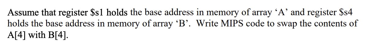 Solved Assume that register $s1 ﻿holds the base address in | Chegg.com