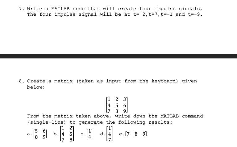Solved USE MATLAB. You have to solve all these questions | Chegg.com