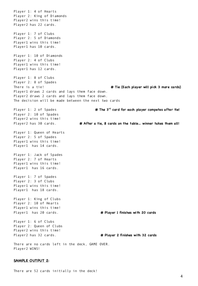 Solved 1. PIAY A GAME WITH CARDS Write a program cardgame-py | Chegg.com