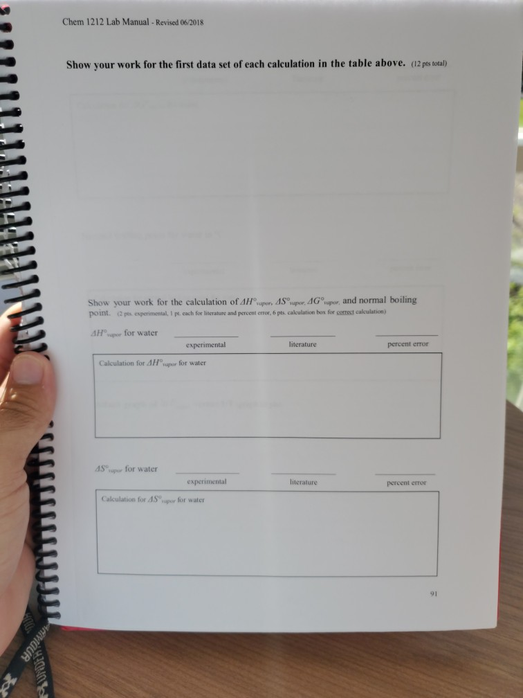 Solved U Revised UIX TIILIT REPORT SHEET Name Vapor Pressure | Chegg.com