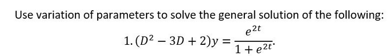 Solved Use variation of parameters to solve the general | Chegg.com