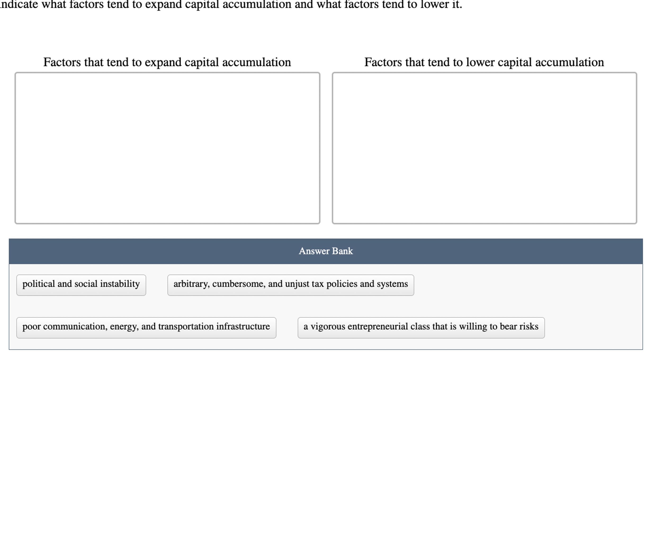 Solved ndicate what factors tend to expand capital | Chegg.com