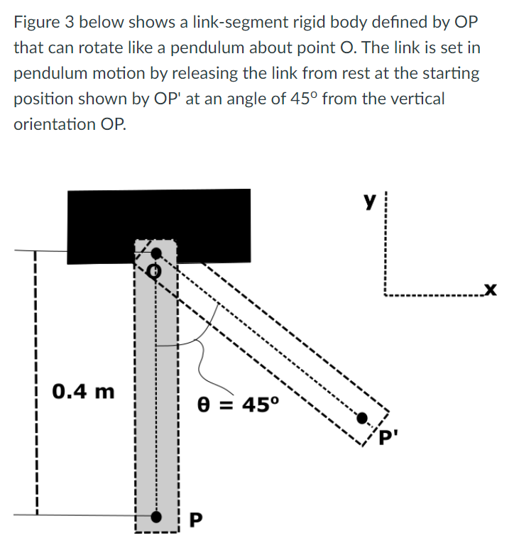 Solved Figure 3 below shows a link-segment rigid body | Chegg.com