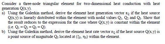 Consider a three-node triangular element for | Chegg.com
