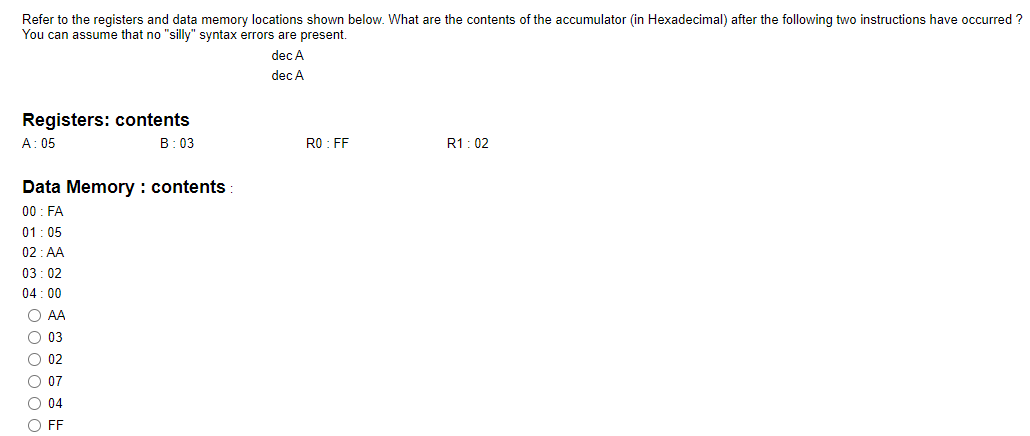 Solved Refer to the registers and data memory locations | Chegg.com