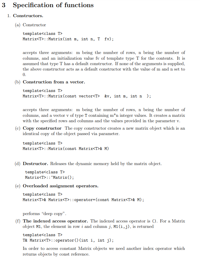 Solved 1 Introduction A m×n matrix is a two-dimensional | Chegg.com