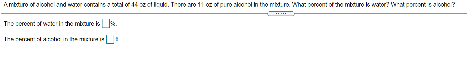 Solved A mixture of alcohol and water contains a total of 44 | Chegg.com