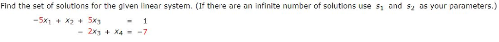 Solved Find the set of solutions for the given linear | Chegg.com