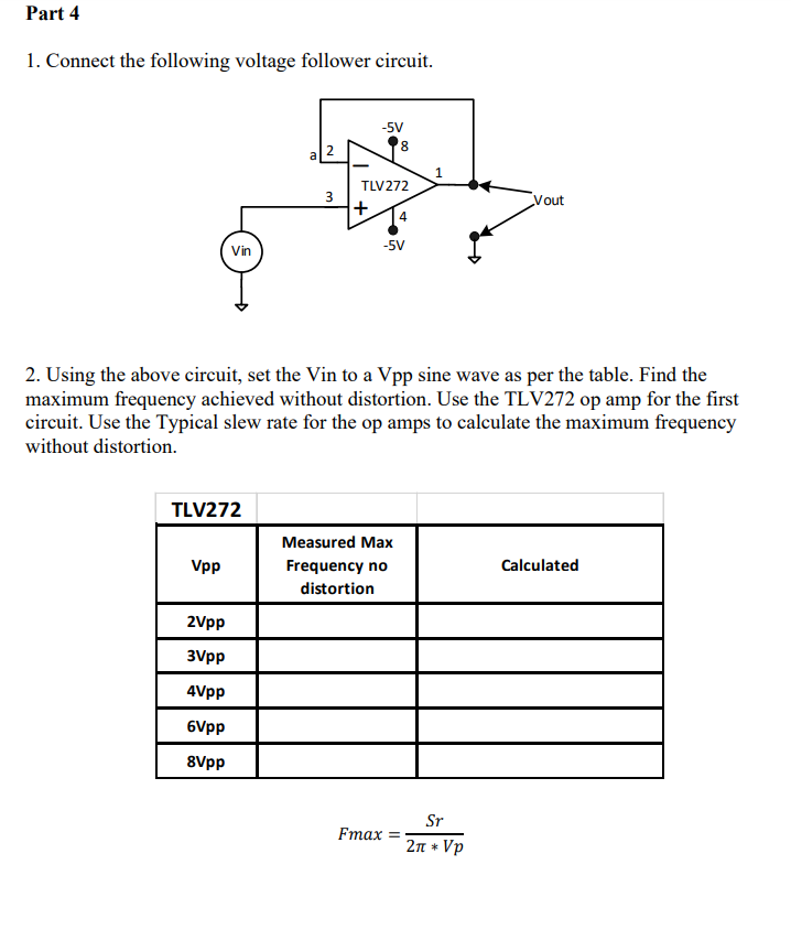 Solved 1. Complete the following TLV272 circuit for a | Chegg.com