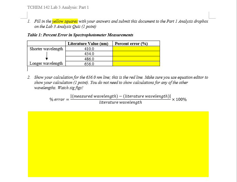 Solved Fill in the yellow squares with your answers and | Chegg.com
