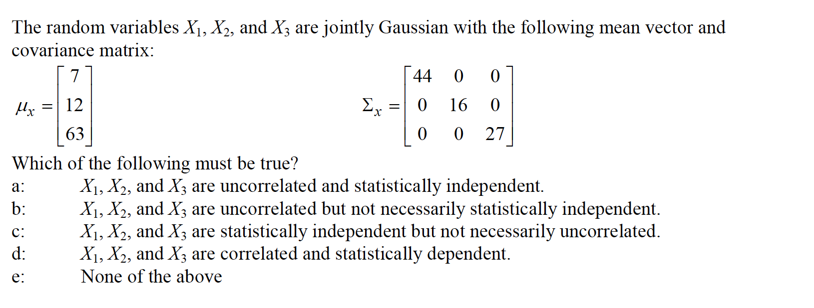 Solved [44 = The random variables X1, X2, and X3 are jointly | Chegg.com