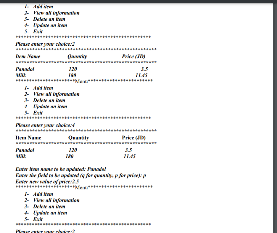 Solved Q1. Write Python program using two dimensional list | Chegg.com