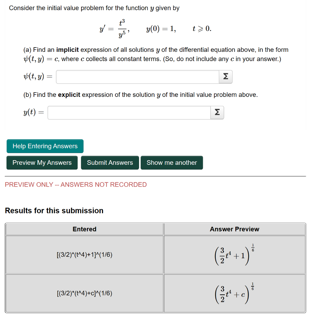 Solved The "results for this submission" section at the | Chegg.com