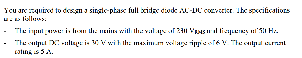 Solved You are required to design a single-phase full bridge | Chegg.com