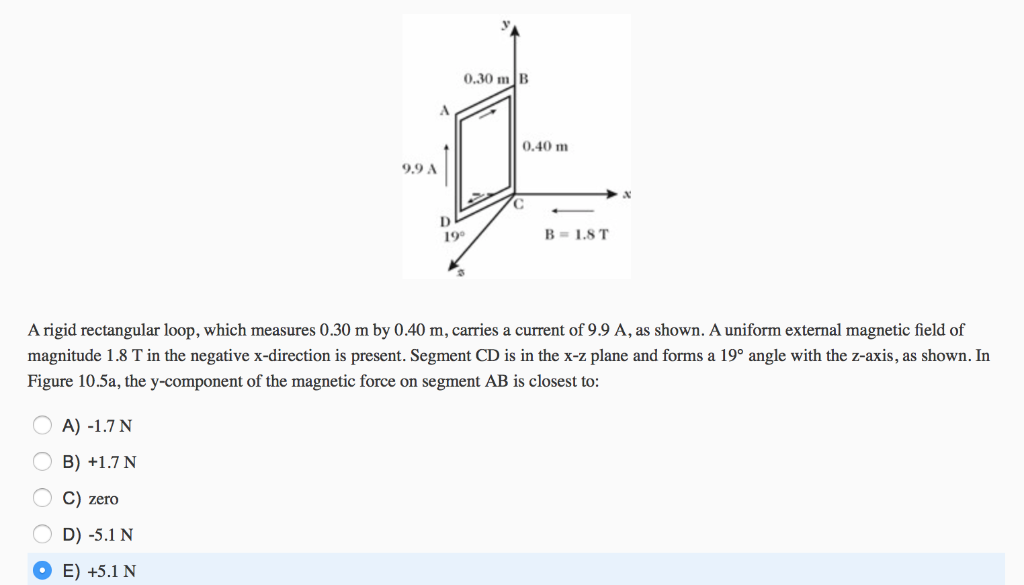 Solved 0.30 m B 0.40 m 9.9A B 1.ST 190 A rigid rectangular | Chegg.com