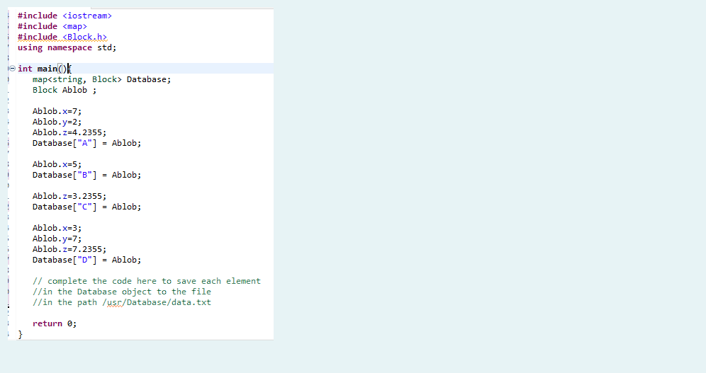 Solved The class Block is defined as below. Please write the | Chegg.com