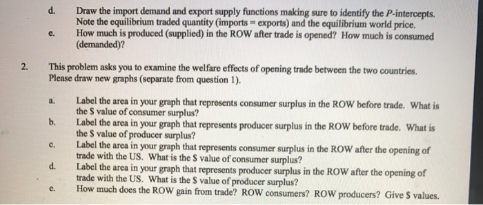 Solved Two countries produce and consume T-shirts: the US | Chegg.com