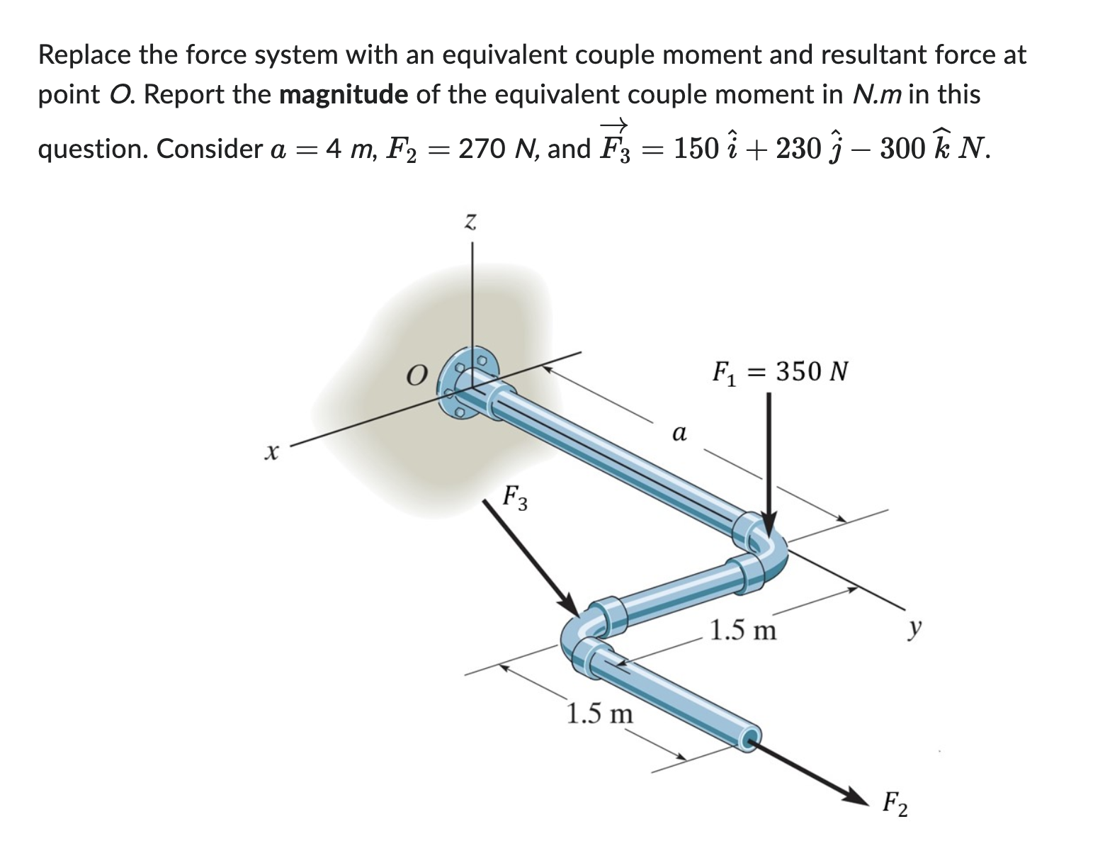 Solved Replace the force system with an equivalent couple | Chegg.com