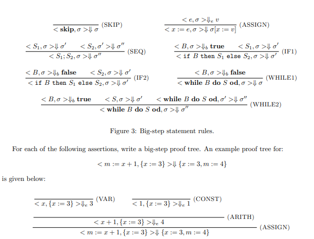 1 Big Step Semantics The Following Are The Big Step