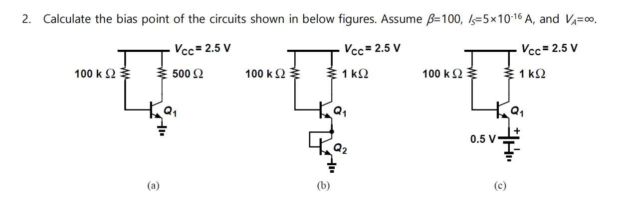 Solved ias point of the circuits shown in | Chegg.com