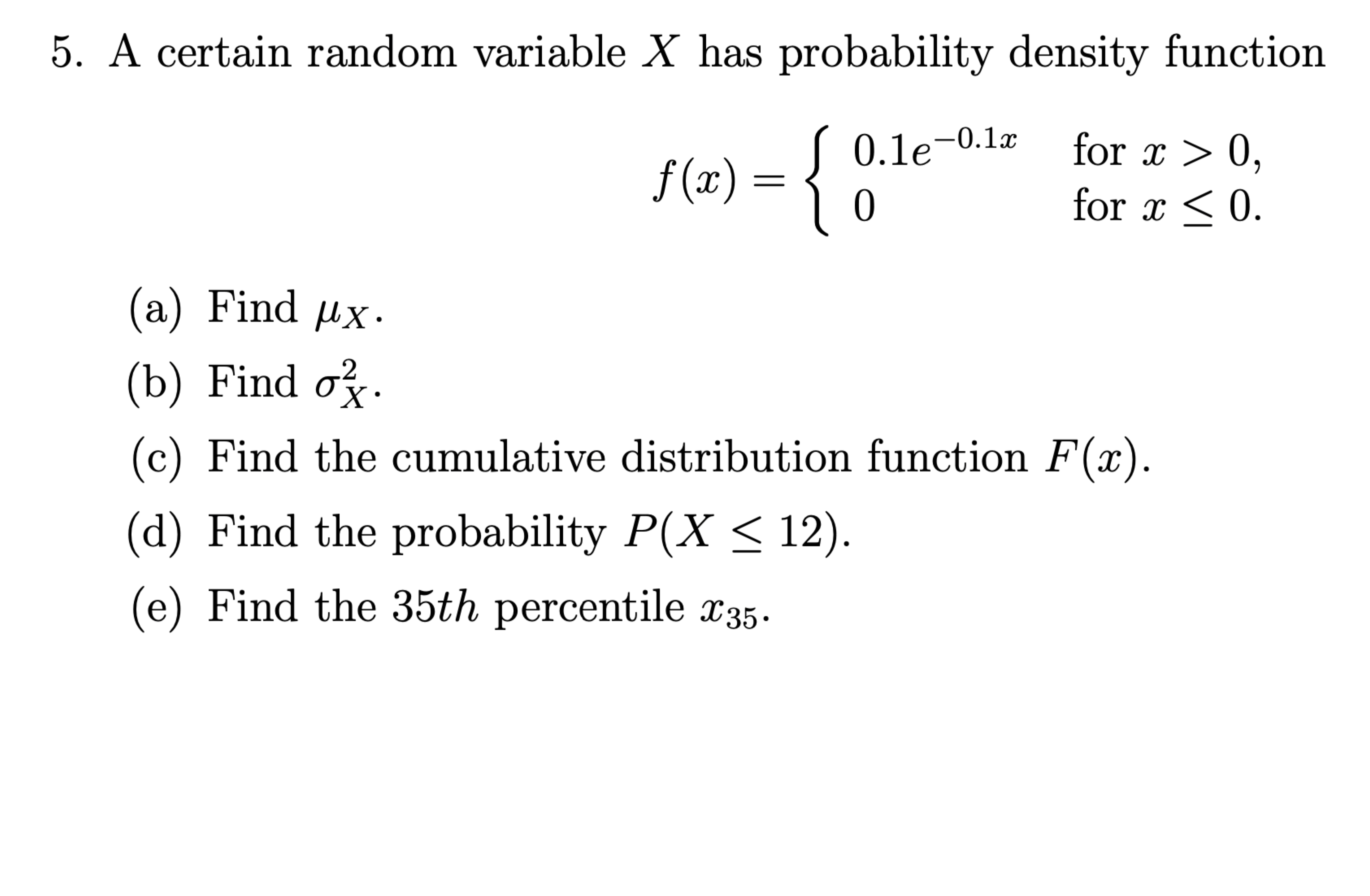 Solved A certain random variable x ﻿has probability density | Chegg.com