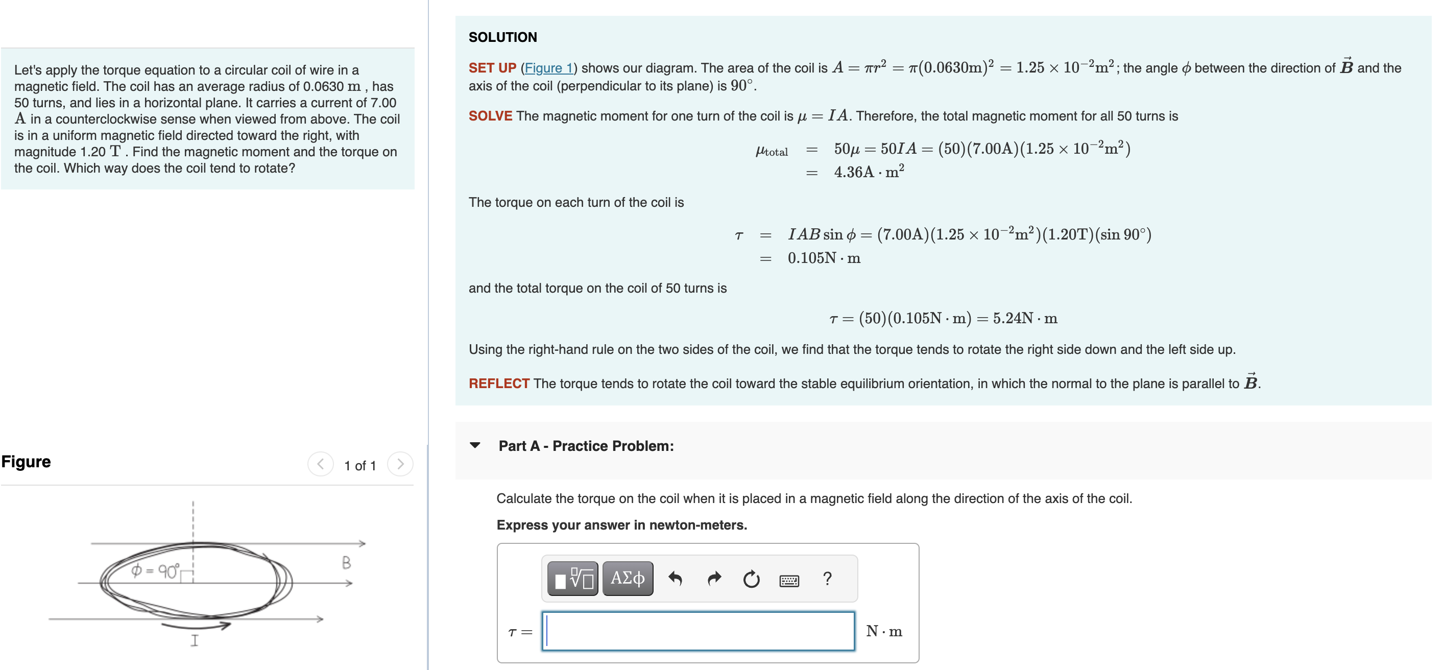 Solved Let's apply the torque equation to a circular coil of | Chegg.com