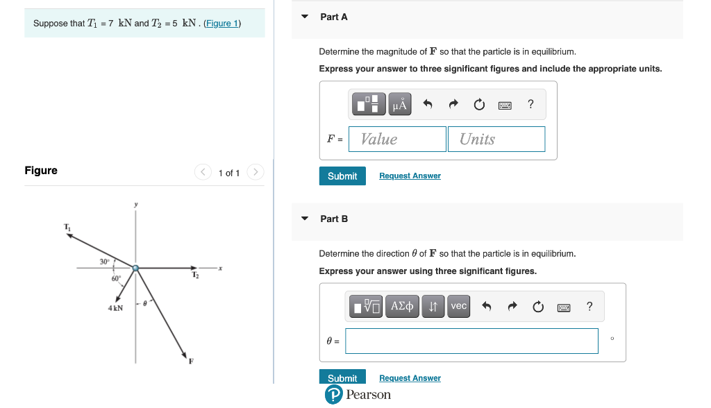 Solved Suppose that T1=7kN and T2=5kN. (Figure 1) Part A | Chegg.com