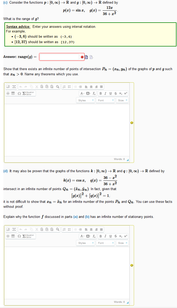 Solved (a) The derivative of a continuous function f:[0,∞)→R | Chegg.com