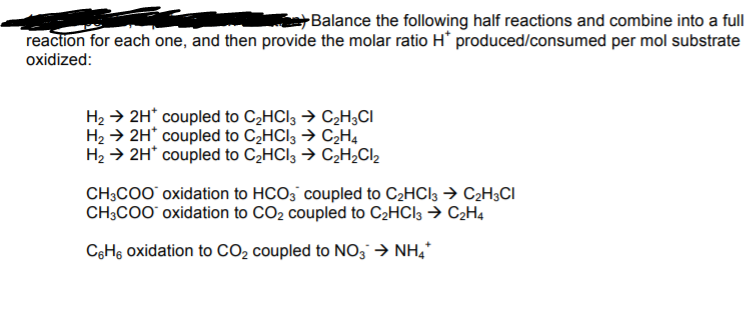 Solved Balance the following half reactions and combine into | Chegg.com