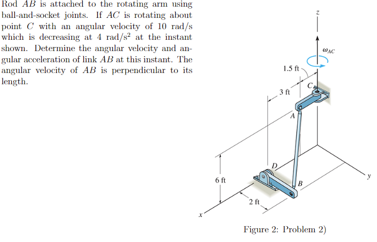 Solved Rod AB is attached to the rotating arm using | Chegg.com