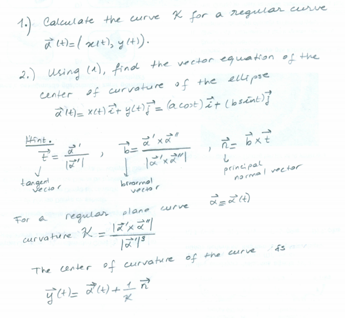 10) Calculate the curve x for K for a regular curve a | Chegg.com