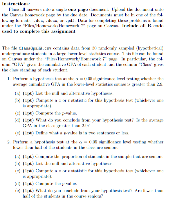 Instructions: Place all answers into a single one | Chegg.com