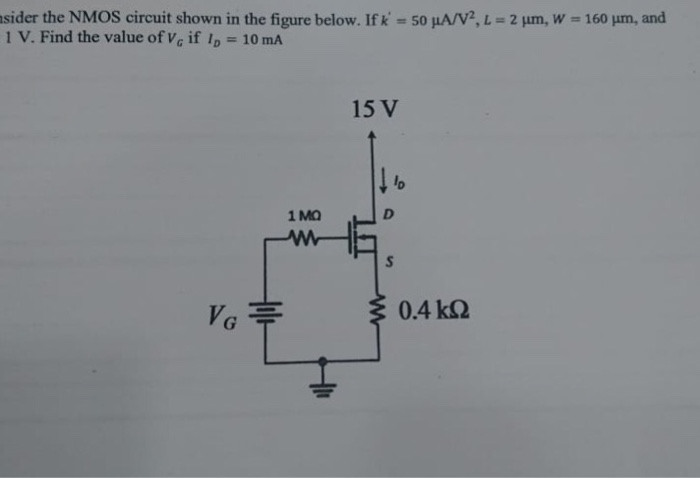Solved sider the NMOS circuit shown in the figure below. | Chegg.com