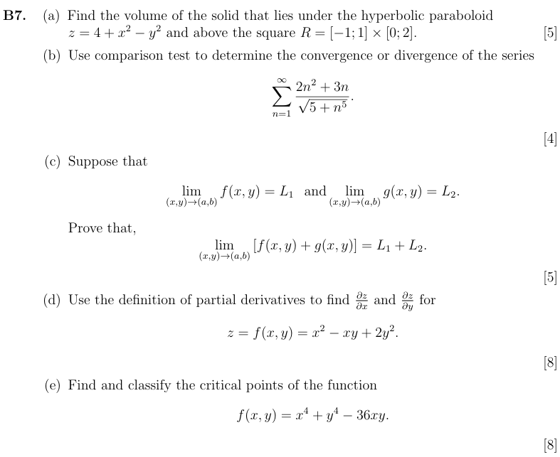 Solved by an EXPERT B7. (a) ﻿Find the volume of ﻿the solid that lies ...