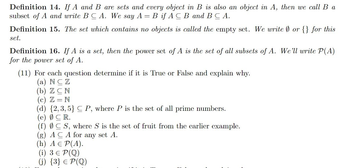 Solved Definition 14. If A and B are sets and every object | Chegg.com
