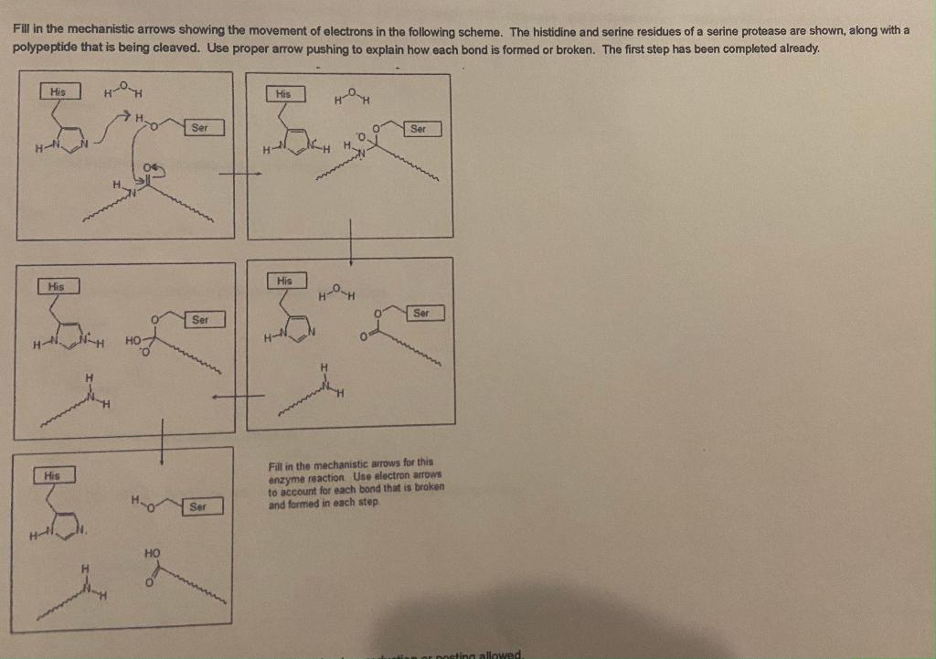 Solved Fill in the mechanistic arrows showing the movement | Chegg.com