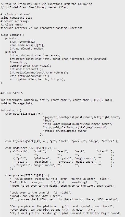 Solved int match(const char *str, const char *sentence, int | Chegg.com