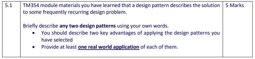 Solved 5.1 TM354 module materials you have learned that a | Chegg.com