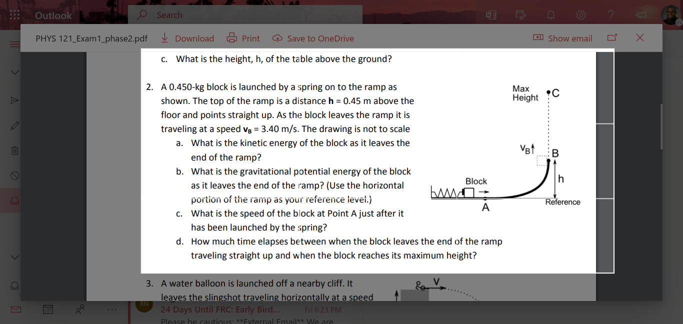 Solved A 0.450-kg block is launched by a spring on to the | Chegg.com
