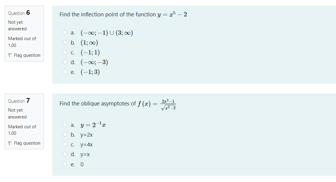Solved Question 6 Find the inflection point of the function | Chegg.com