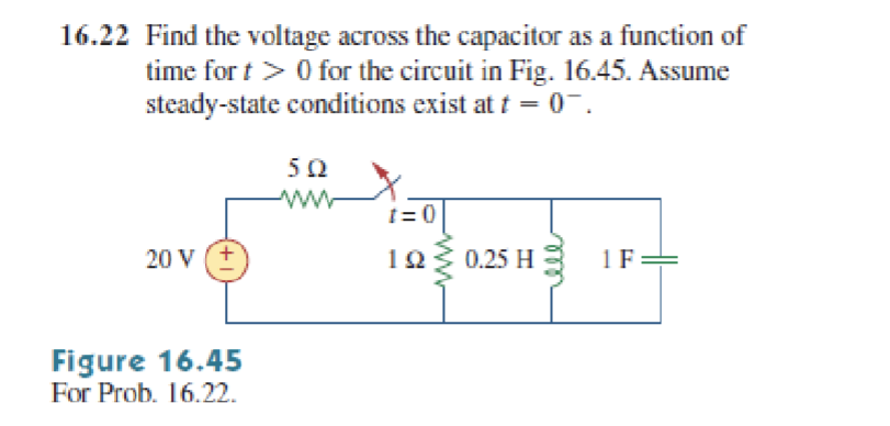 Solved 16.22 Find the voltage across the capacitor as a | Chegg.com