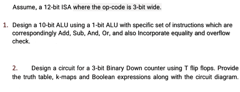 Solved Assume, a 12-bit ISA where the op-code is 3-bit wide. | Chegg.com